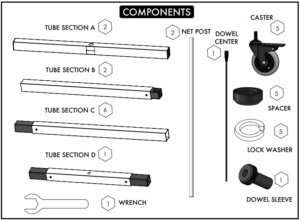 Portable Pickleball Net Replacement Parts - DominatorHoop